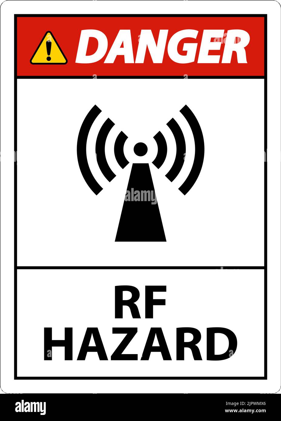 Danger RF Hazard Sign On White Background Stock Vector Image & Art - Alamy