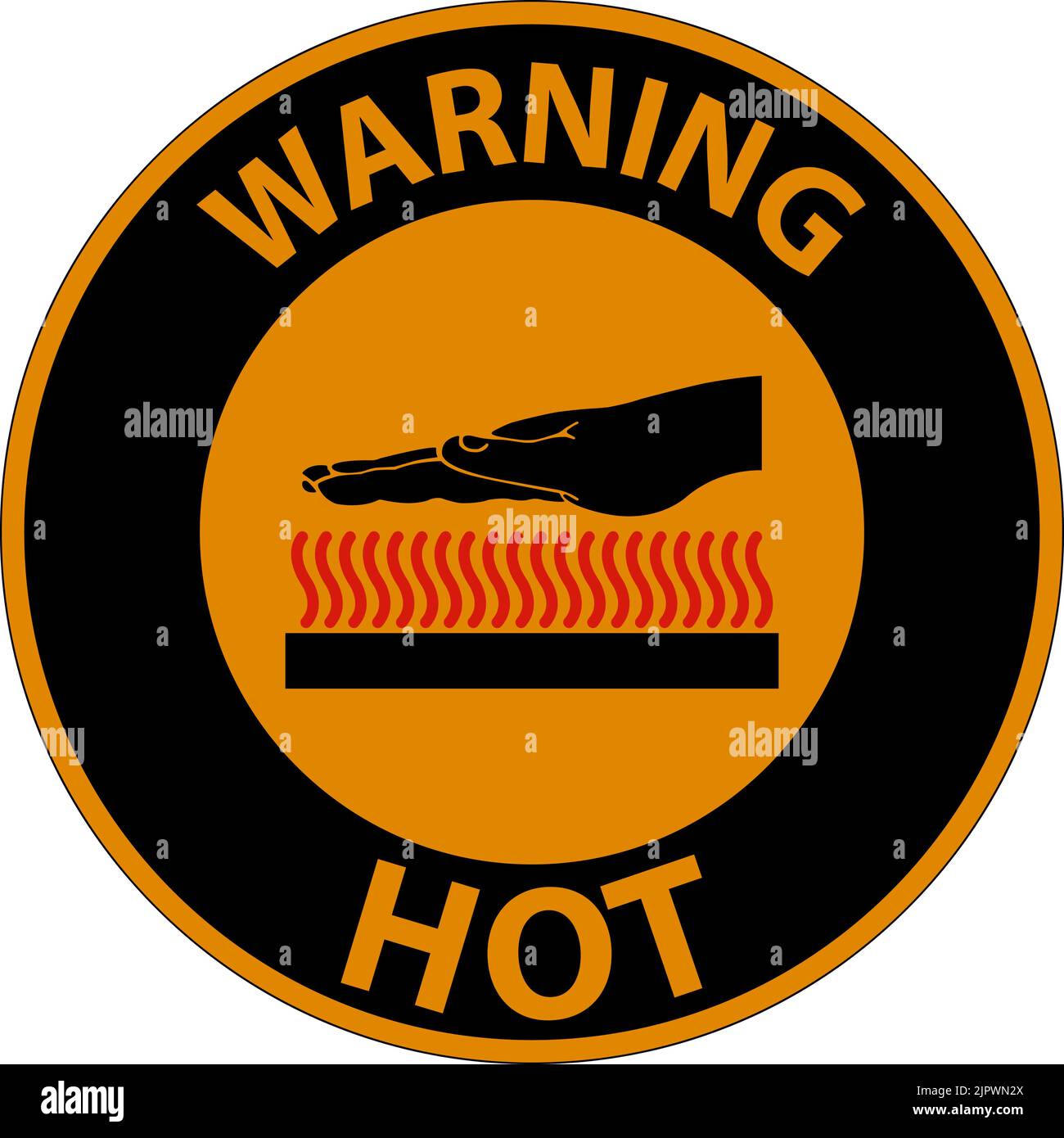 Warning Hot Symbol On White Background Stock Vector Image & Art - Alamy