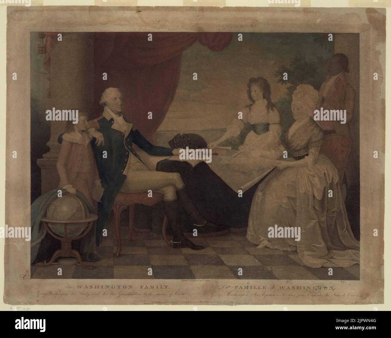 The Washington family-George Washington, his lady, and her two ...
