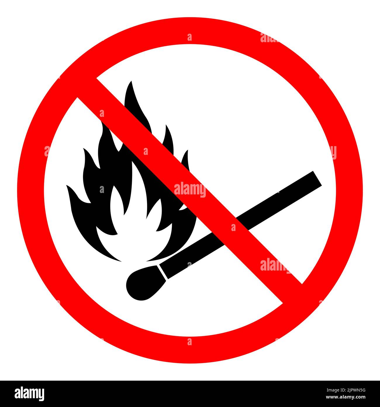 No Fire, No Matches or Open Flame Sign Stock Vector Image & Art - Alamy