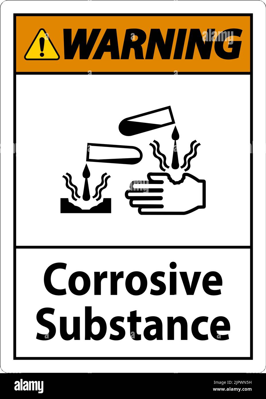 Warning Sign Corrosive Substance On White Background Stock Vector Image ...
