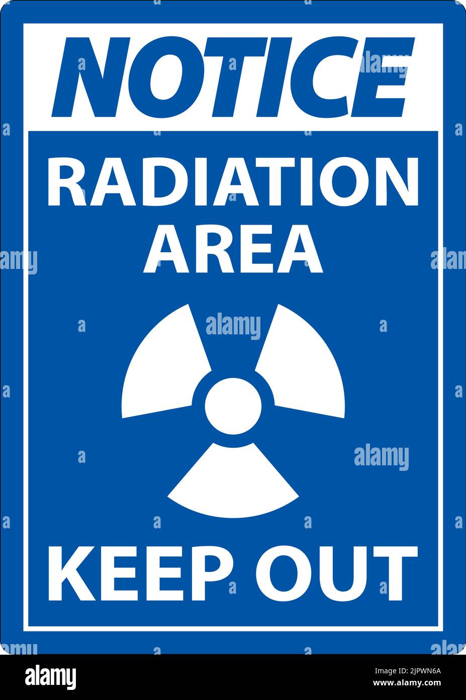 Notice Radiation Area Keep Out Sign On White Background Stock Vector ...
