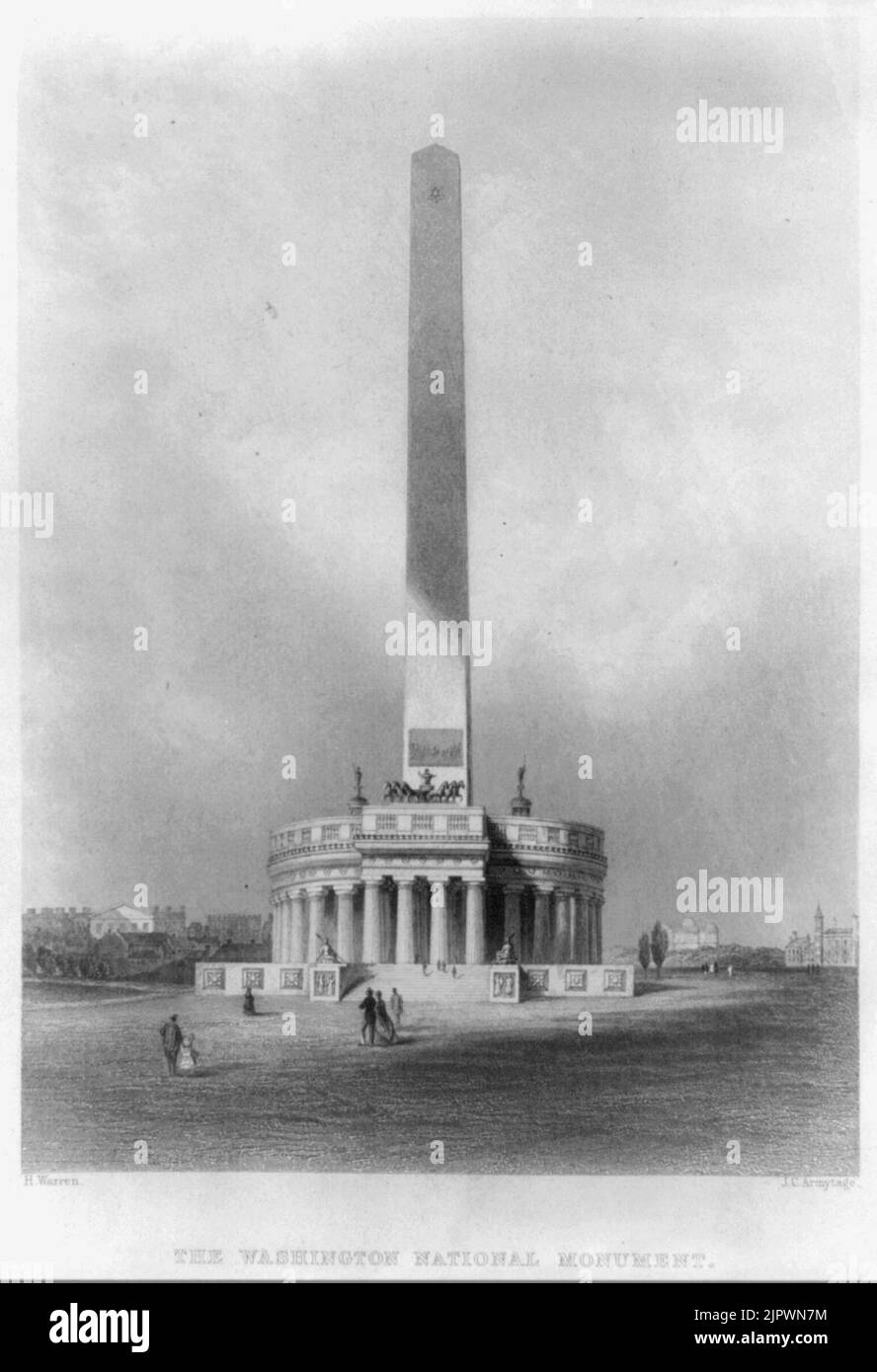 The Washington National Monument - (drawn by) H. Warren ; (engraved by ...