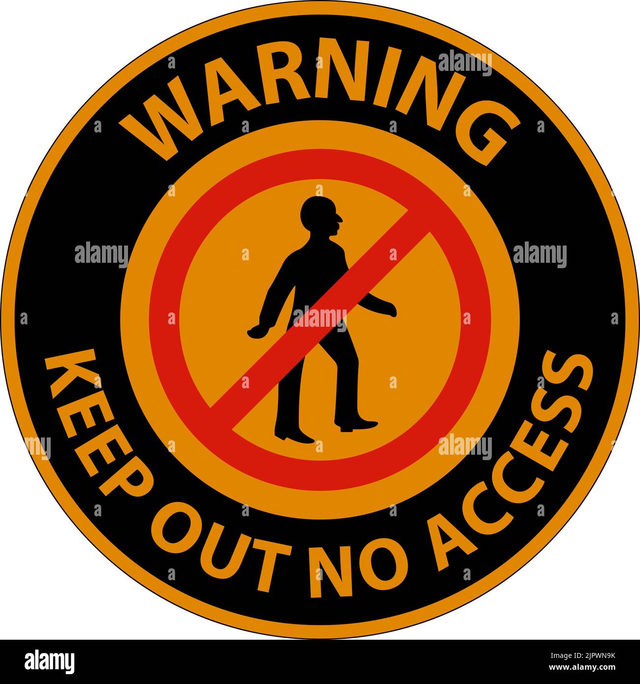 Warning Keep Out No Access Sign On White Background Stock Vector Image ...