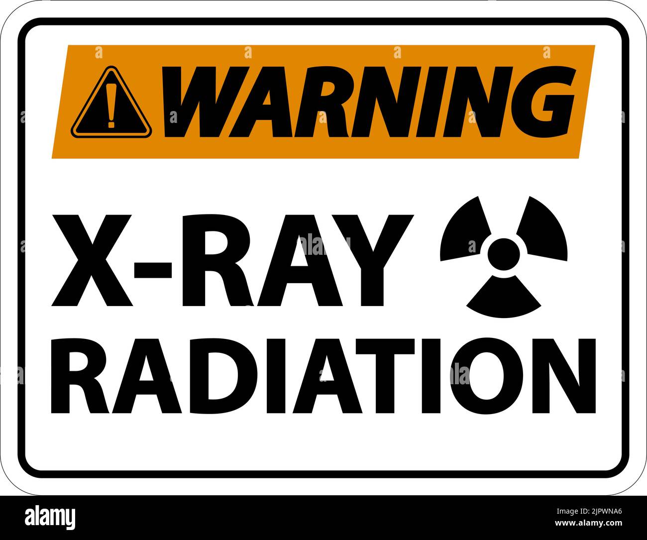 Warning X-Ray Radiation Sign On White Background Stock Vector Image ...