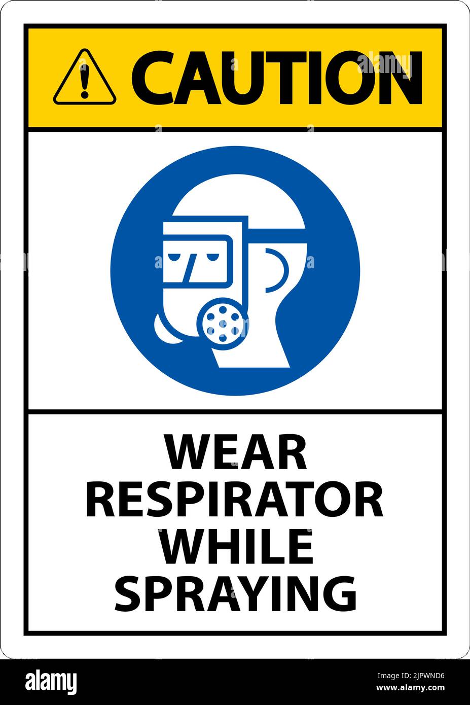 Caution Wear Respirator While Spraying Sign With Symbol Stock Vector ...