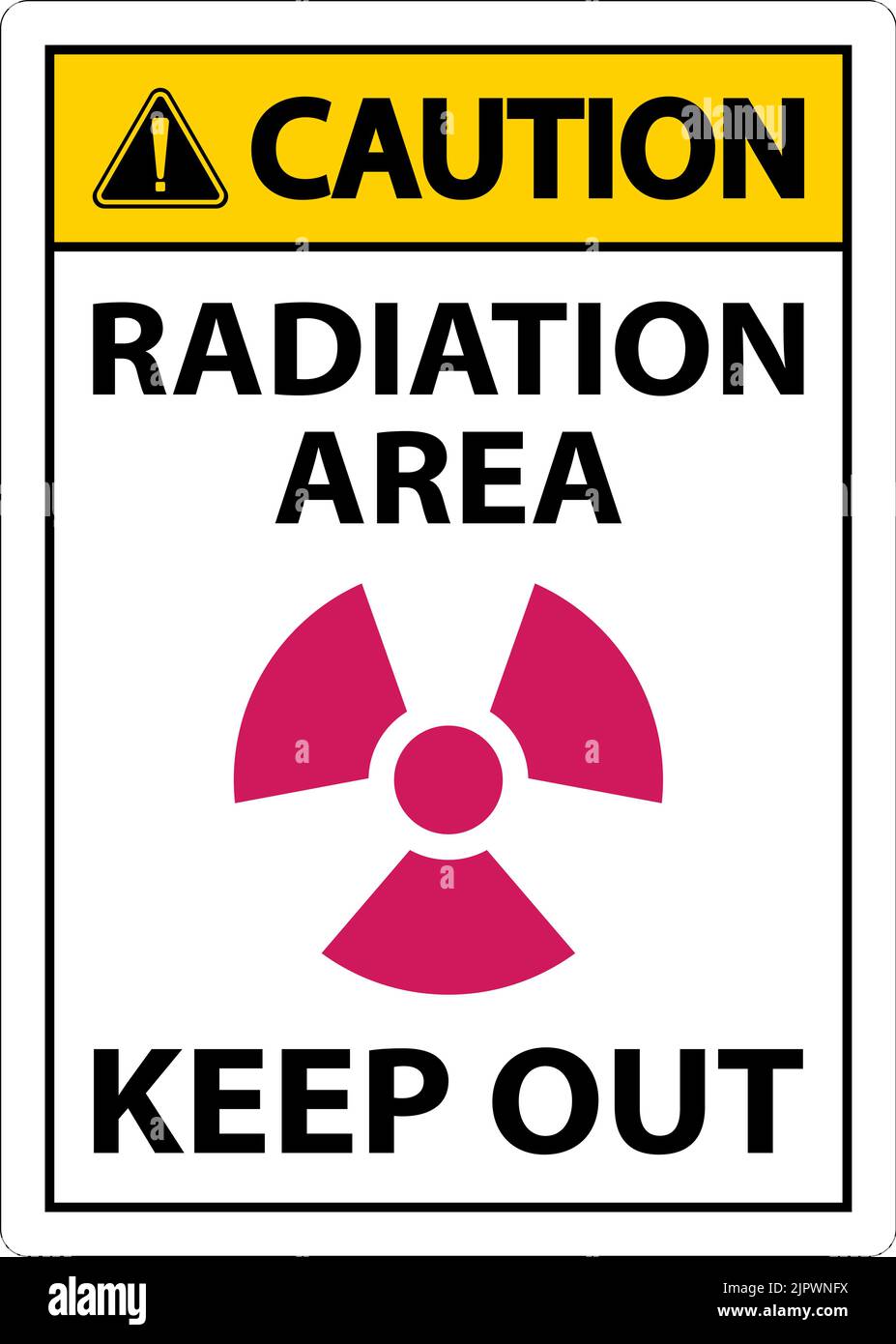 Caution Radiation Area Keep Out Sign On White Background Stock Vector ...