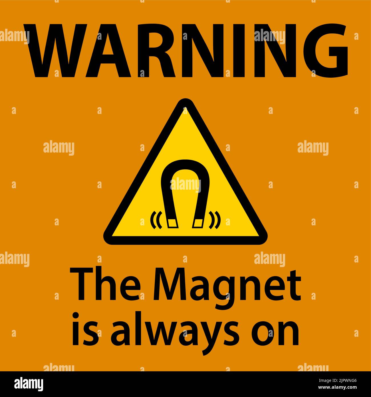 Warning magnet is always sign on white background Stock Vector Image ...
