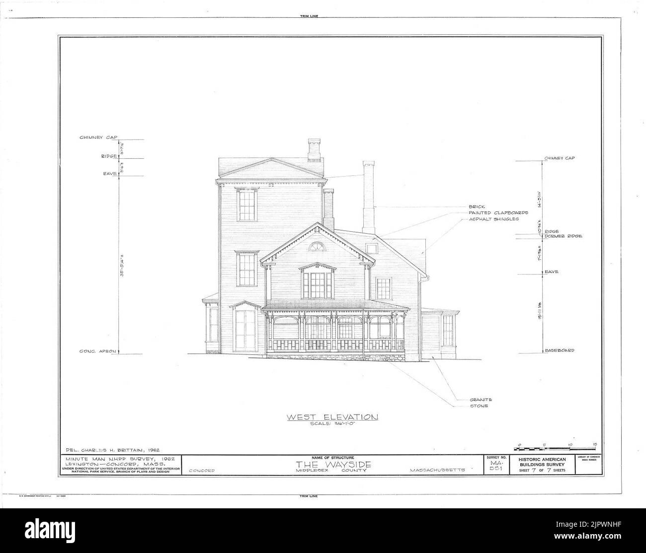 The Wayside - HABS drawing 00007a Stock Photo - Alamy