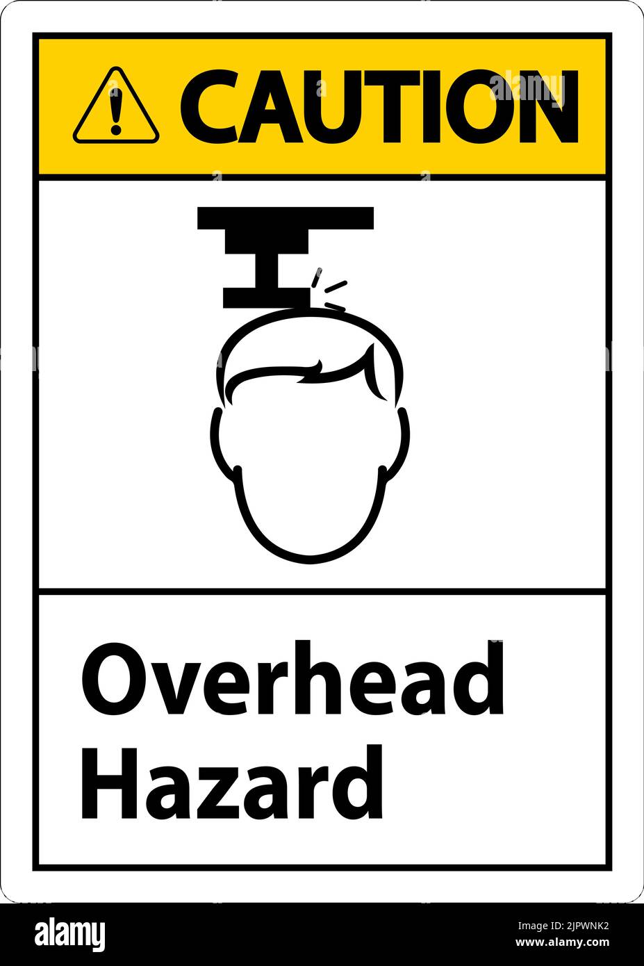 Caution Overhead Hazard Sign On White Background Stock Vector Image ...