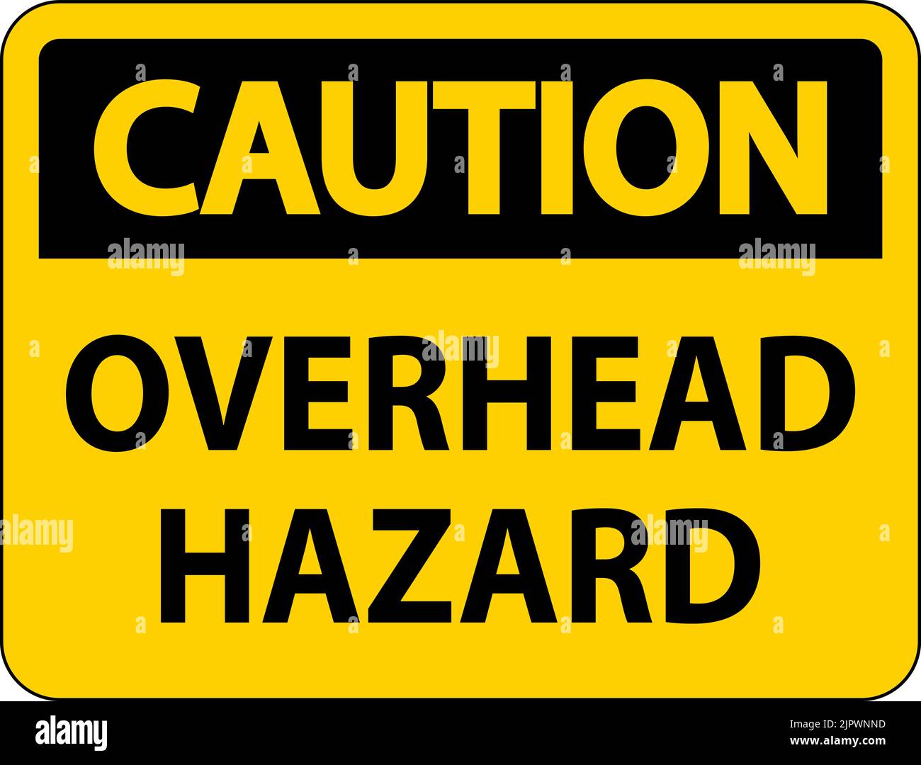Caution Overhead Hazard Sign On White Background Stock Vector Image ...