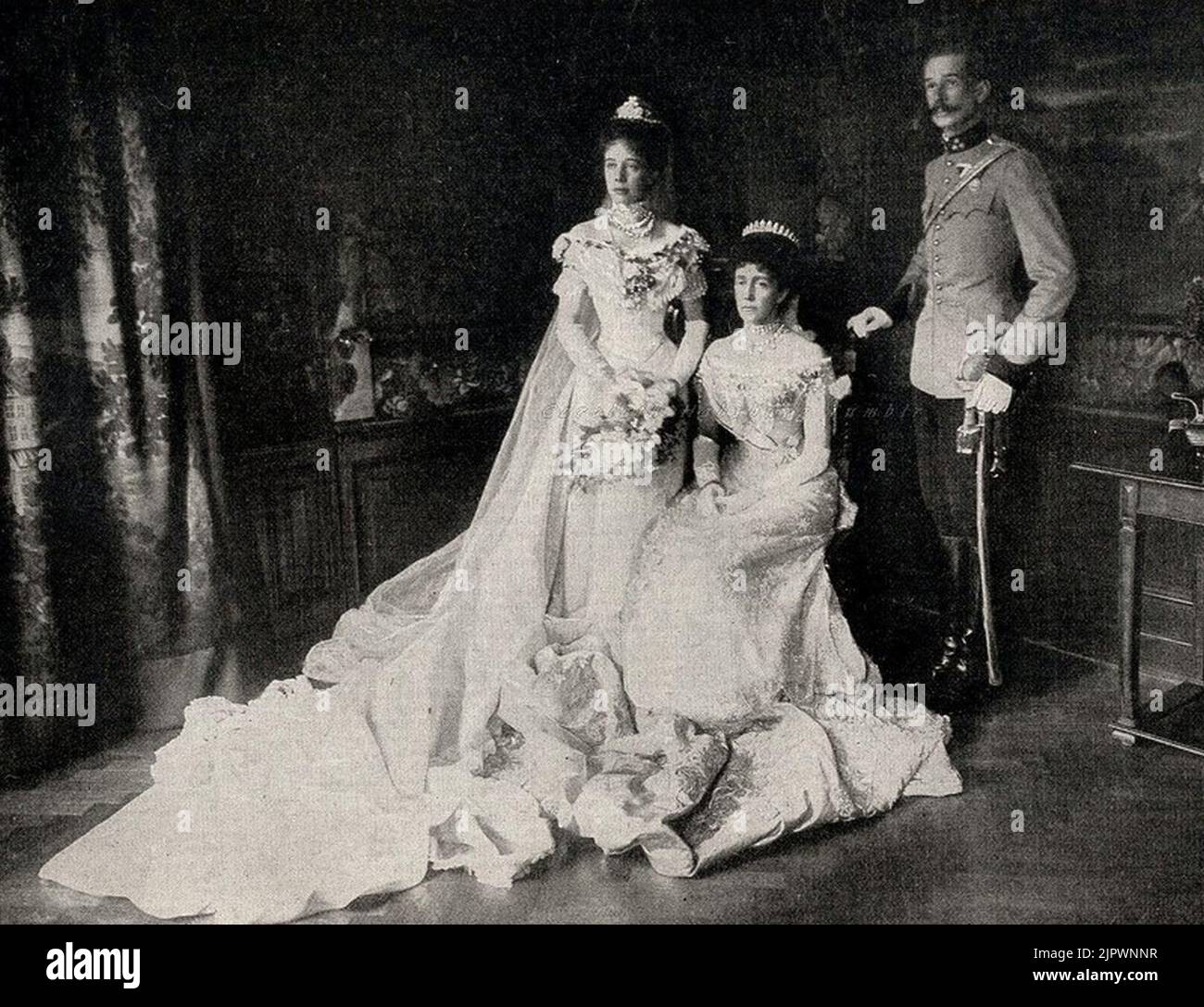 The wedding of Archduchess Elisabeth Amalie of Austria with Prince Aloys of Liechtenstein Stock ...