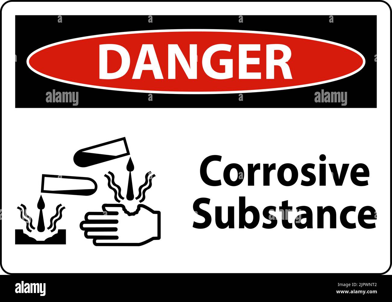 Danger Sign Corrosive Substance On White Background Stock Vector Image ...