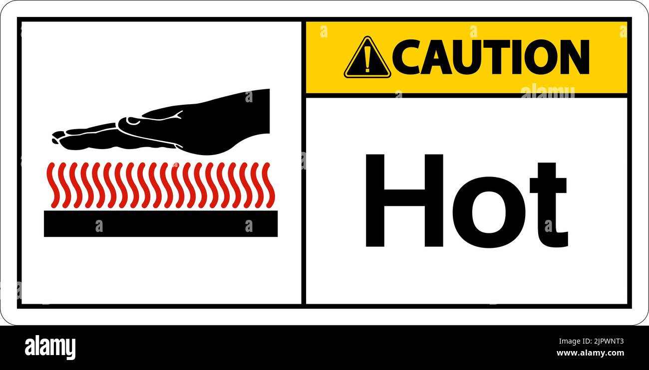 Caution Hot Symbol On White Background Stock Vector Image & Art - Alamy