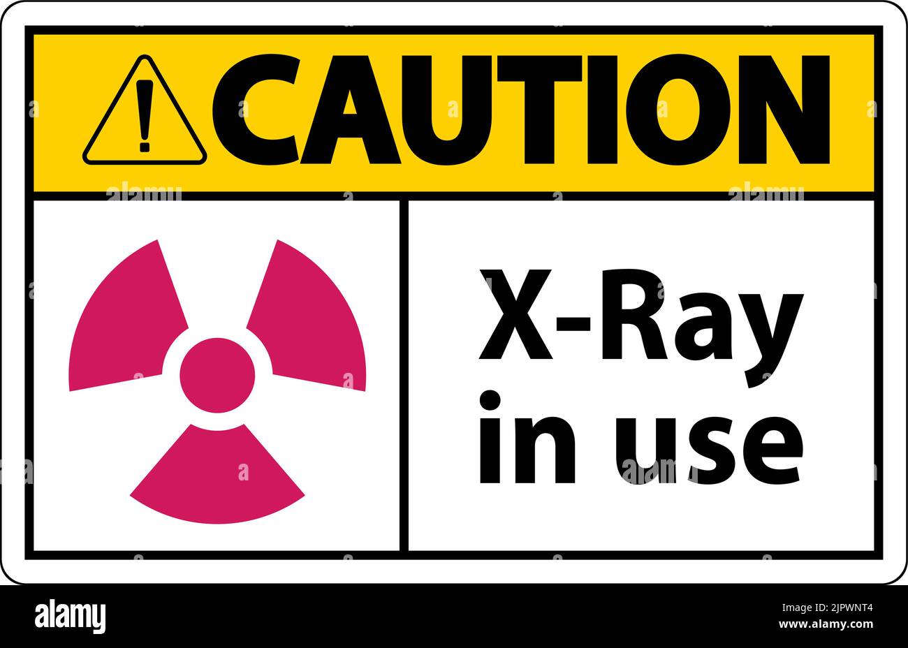 Caution Sign x-ray in use On White Background Stock Vector Image & Art ...