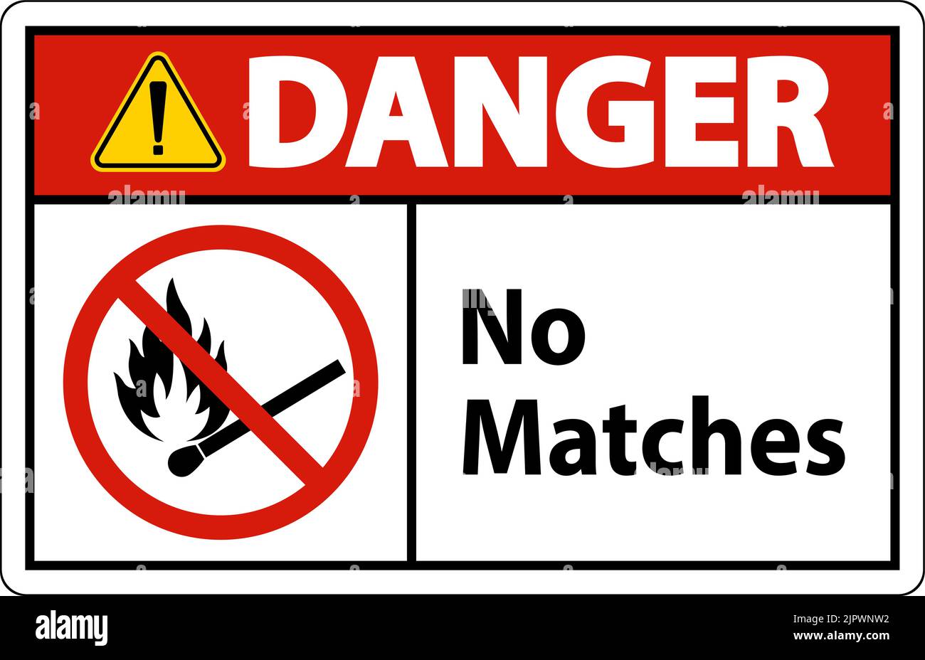 Danger No Fire, No Matches or Open Flame Sign Stock Vector Image & Art ...