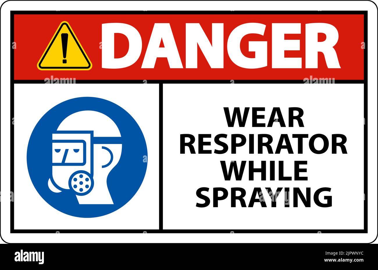 Danger Wear Respirator While Spraying Sign With Symbol Stock Vector ...