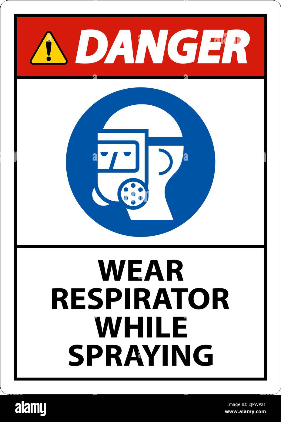 Danger Wear Respirator While Spraying Sign With Symbol Stock Vector ...