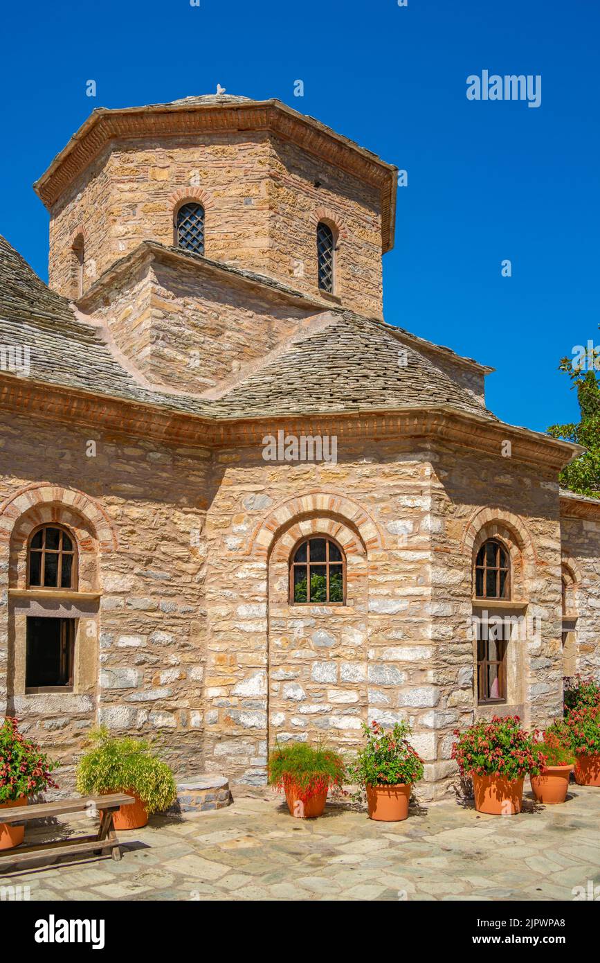 View of Moni Evaggelistrias Monastery, Skiathos Island, Sporades ...