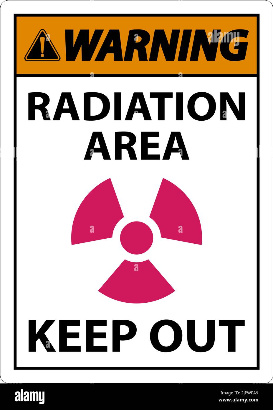 Warning Radiation Area Keep Out Sign On White Background Stock Vector ...