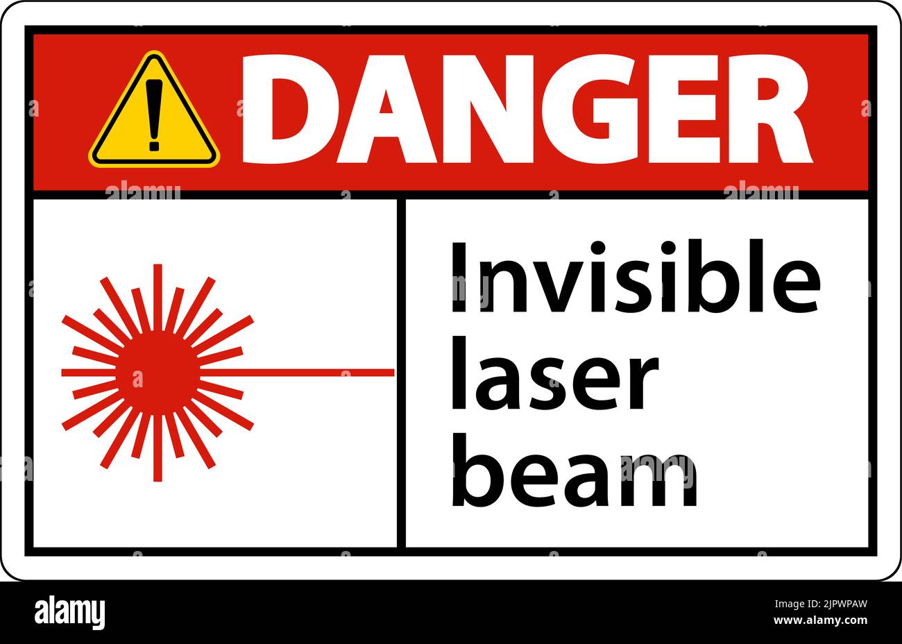 Danger Sign invisible laser beam On White Background Stock Vector Image ...