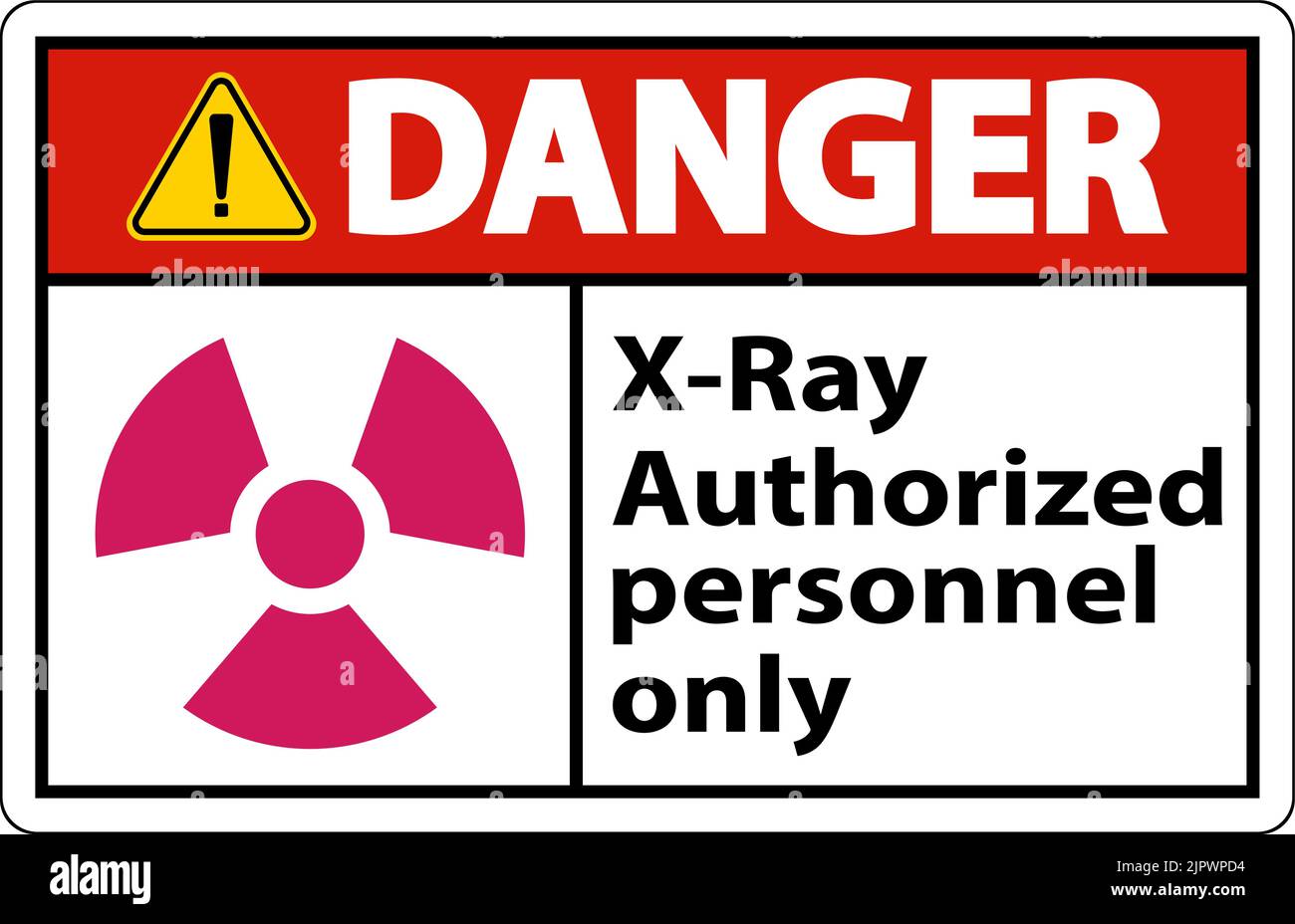 Danger Sign x-ray authorized personnel only On White Background Stock ...