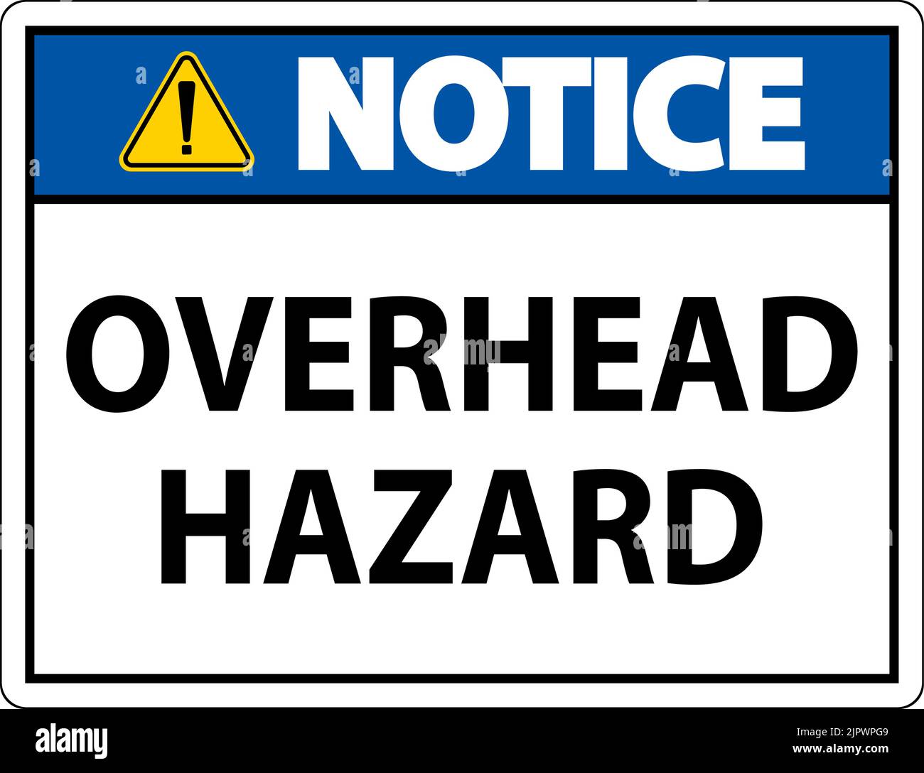 Notice Overhead Hazard Sign On White Background Stock Vector Image ...