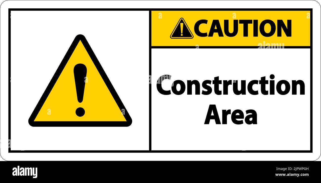 Caution Construction Area Symbol Sign On White Background Stock Vector ... Caution Construction Area Symbol Sign On White Background Stock Vector ...