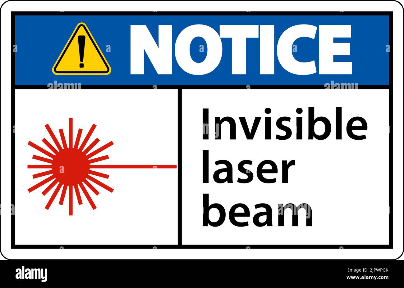 Notice Sign invisible laser beam On White Background Stock Vector Image ...