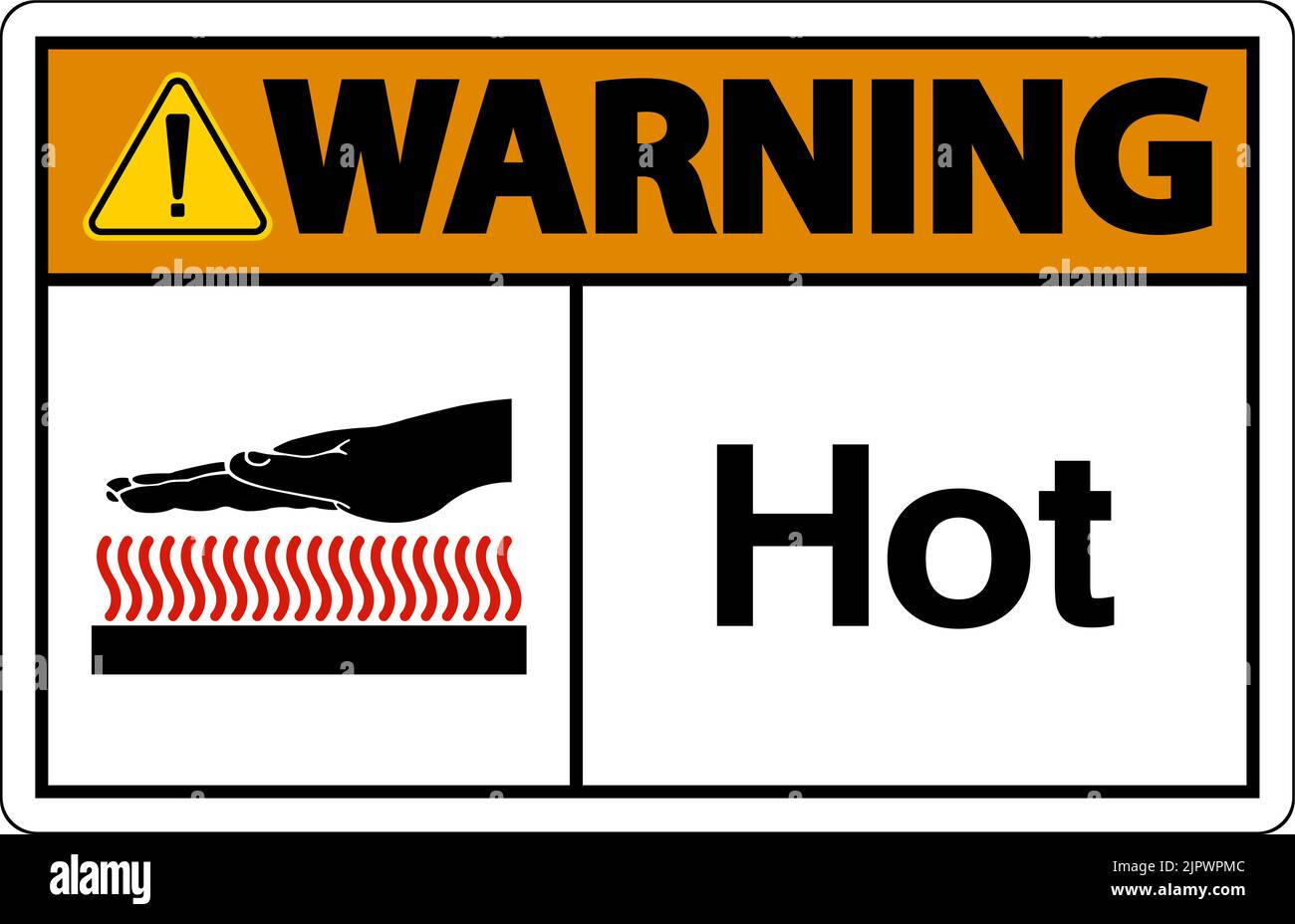 Warning Hot Symbol On White Background Stock Vector Image & Art - Alamy