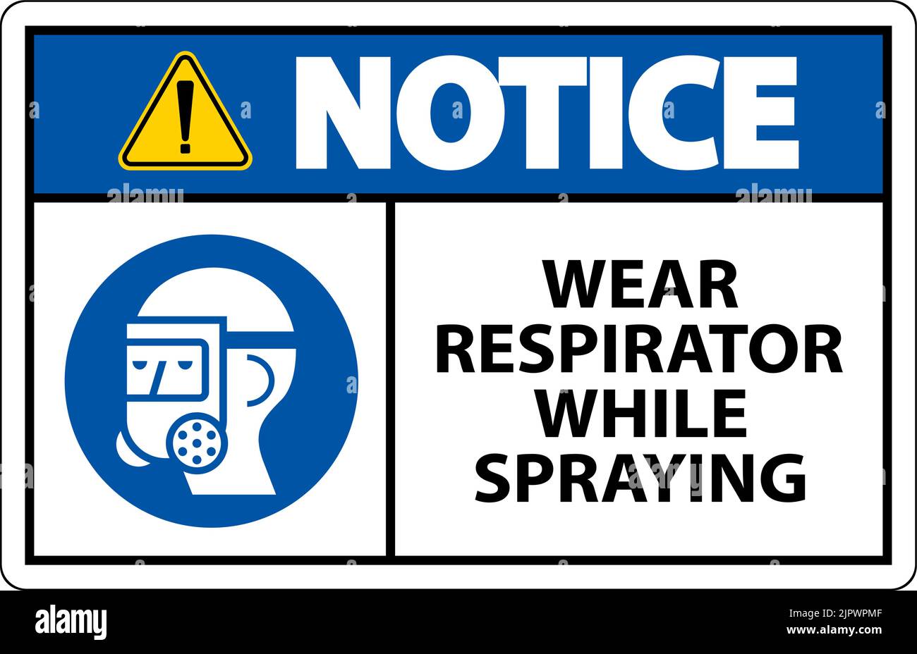 Notice Wear Respirator While Spraying Sign With Symbol Stock Vector ...