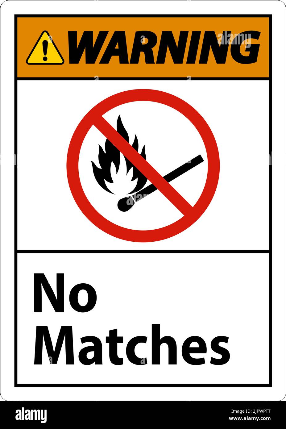 Warning No Fire, No Matches or Open Flame Sign Stock Vector Image & Art ...