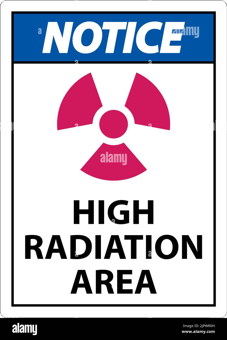 Notice High Radiation Area Sign on white background Stock Vector Image ...