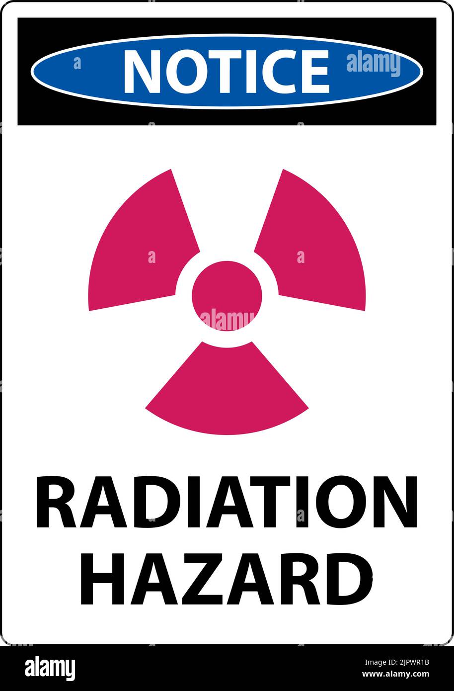 Notice Radiation Hazard Sign On White Background Stock Vector Image ...