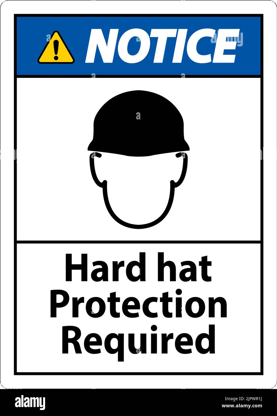 Notice Hard Hat Protection Required Sign On White Background Stock ...