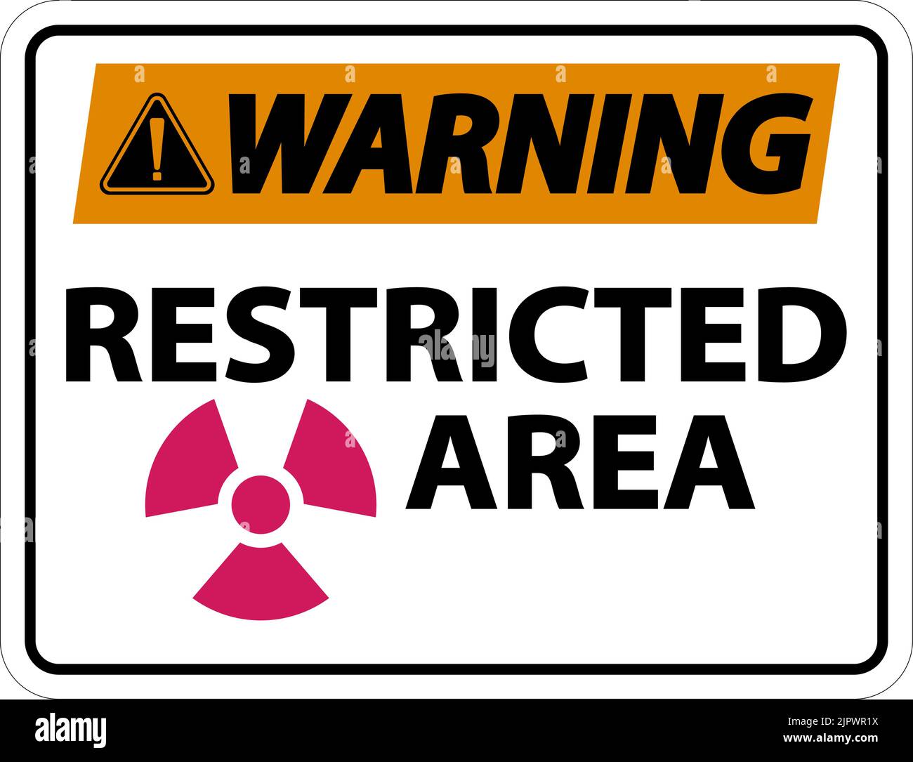 Warning Restricted Area Sign On White Background Stock Vector Image ...