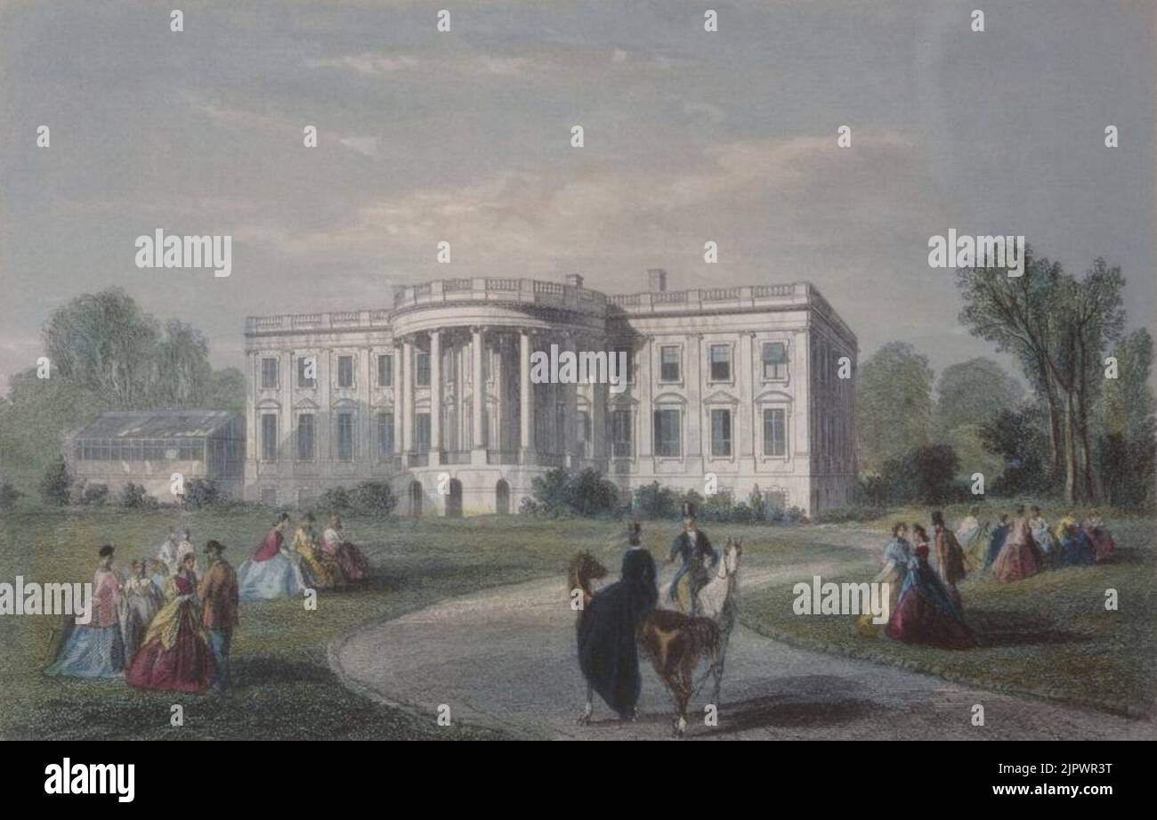 The White House, Washington DC 1860 Stock Photo - Alamy