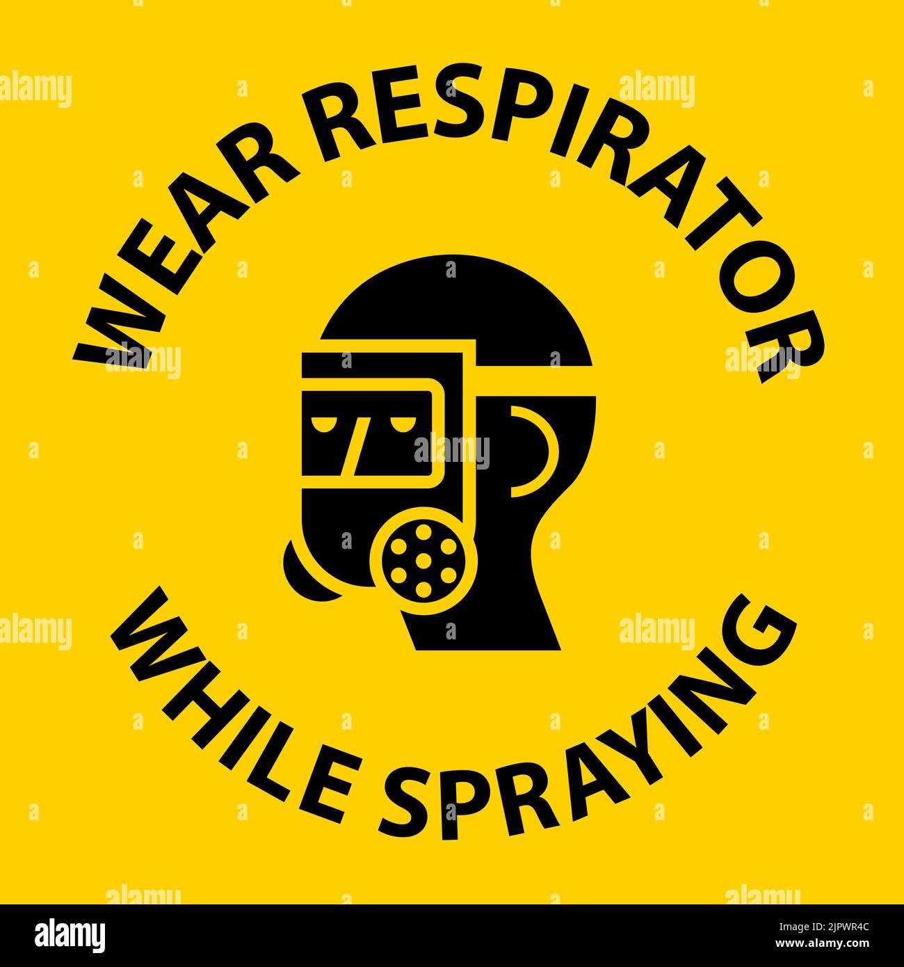 Caution Wear Respirator While Spraying Sign With Symbol Stock Vector ...