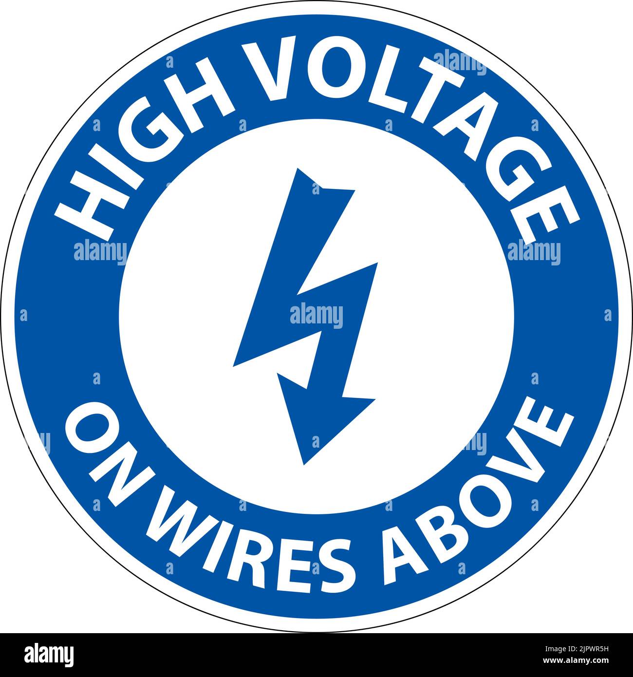 Notice High Voltage On Wires Above Sign On White Background Stock ...
