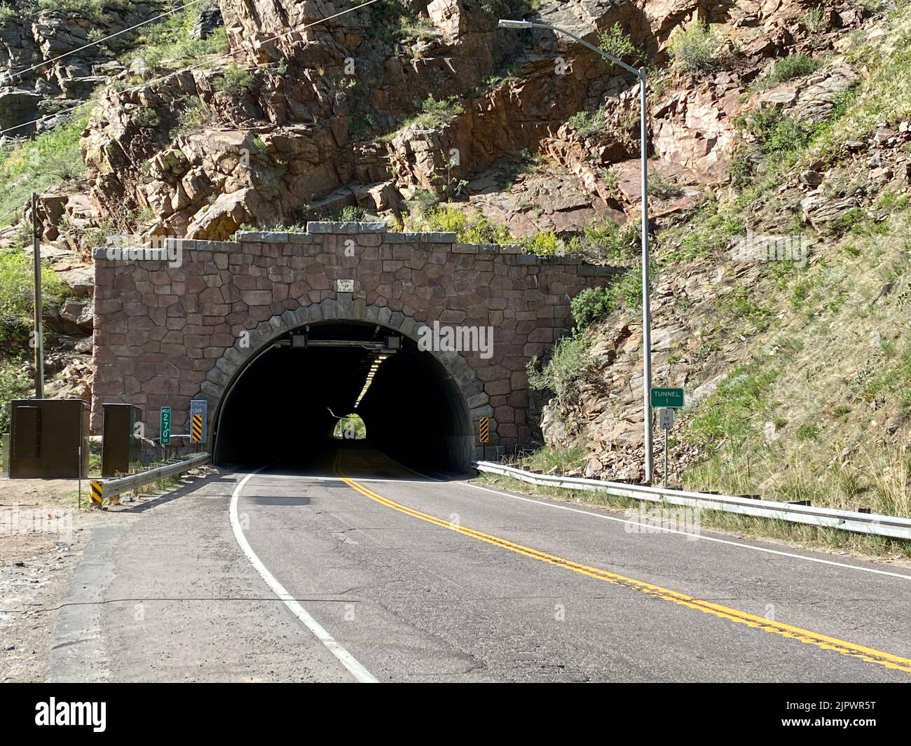 A road tunnel in rocky mountains in Colorado, US Stock Photo - Alamy