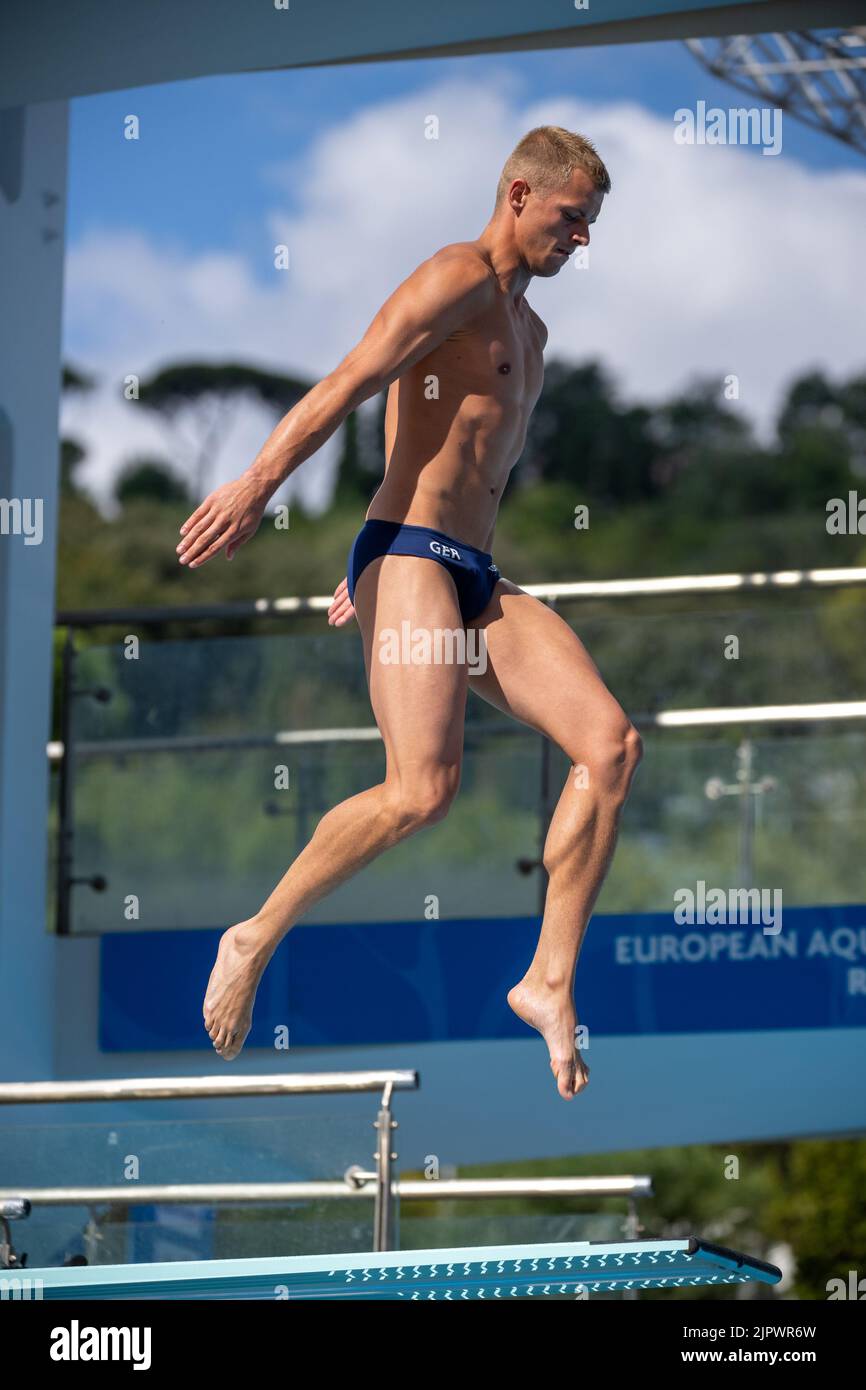 Rome, Italy. 20th August, 2022. BARTHEL Timo GER GermanySpringboard Men 3m Preliminary Diving ...