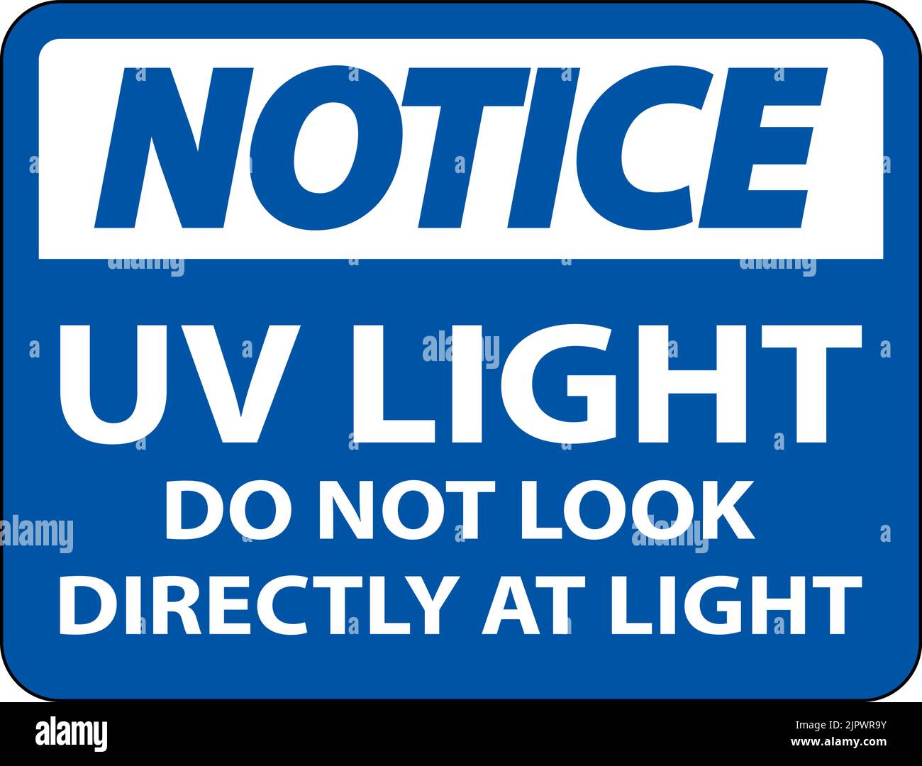 UV Light Do Not Look Directly At Light Sign On White Background Stock ...