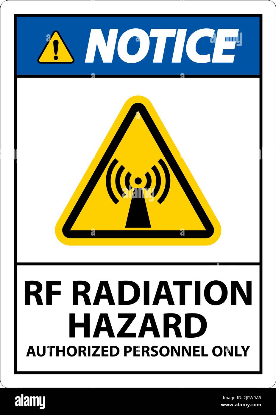 Notice RF Radiation Hazard Authorized Only Sign On White Background ...