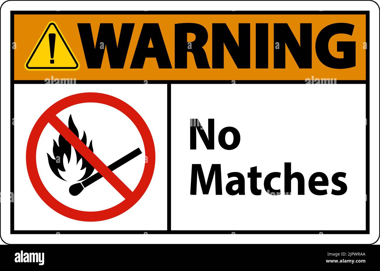 Warning No Fire, No Matches or Open Flame Sign Stock Vector Image & Art ...