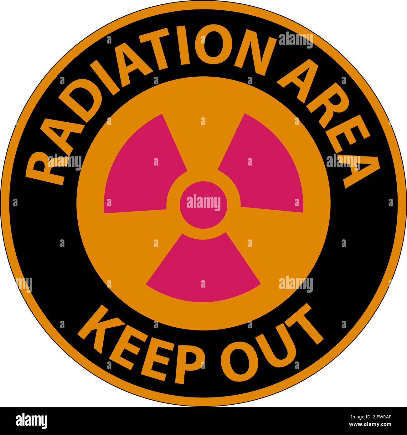 Warning Radiation Area Keep Out Sign On White Background Stock Vector ...