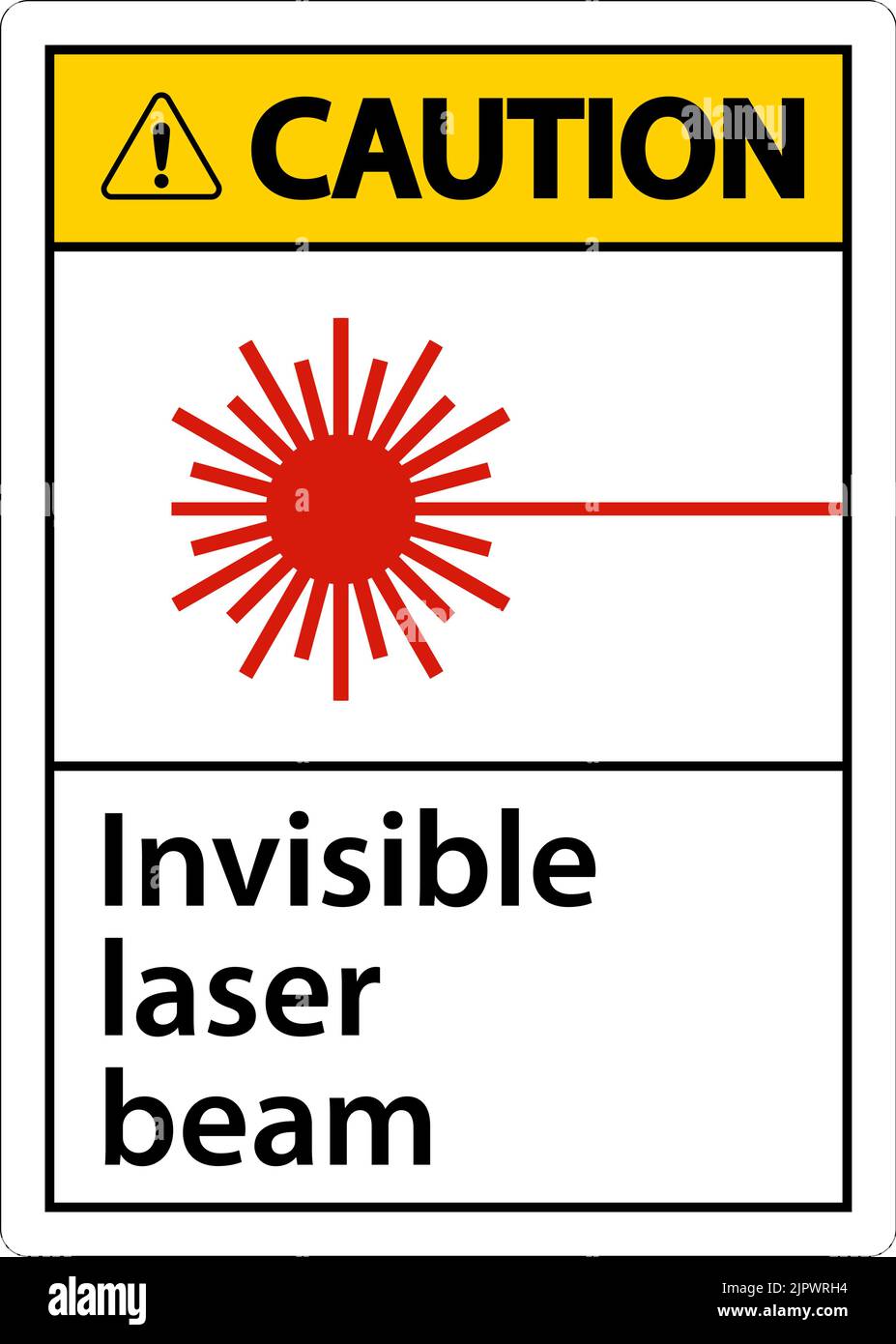 Caution Sign invisible laser beam On White Background Stock Vector ...