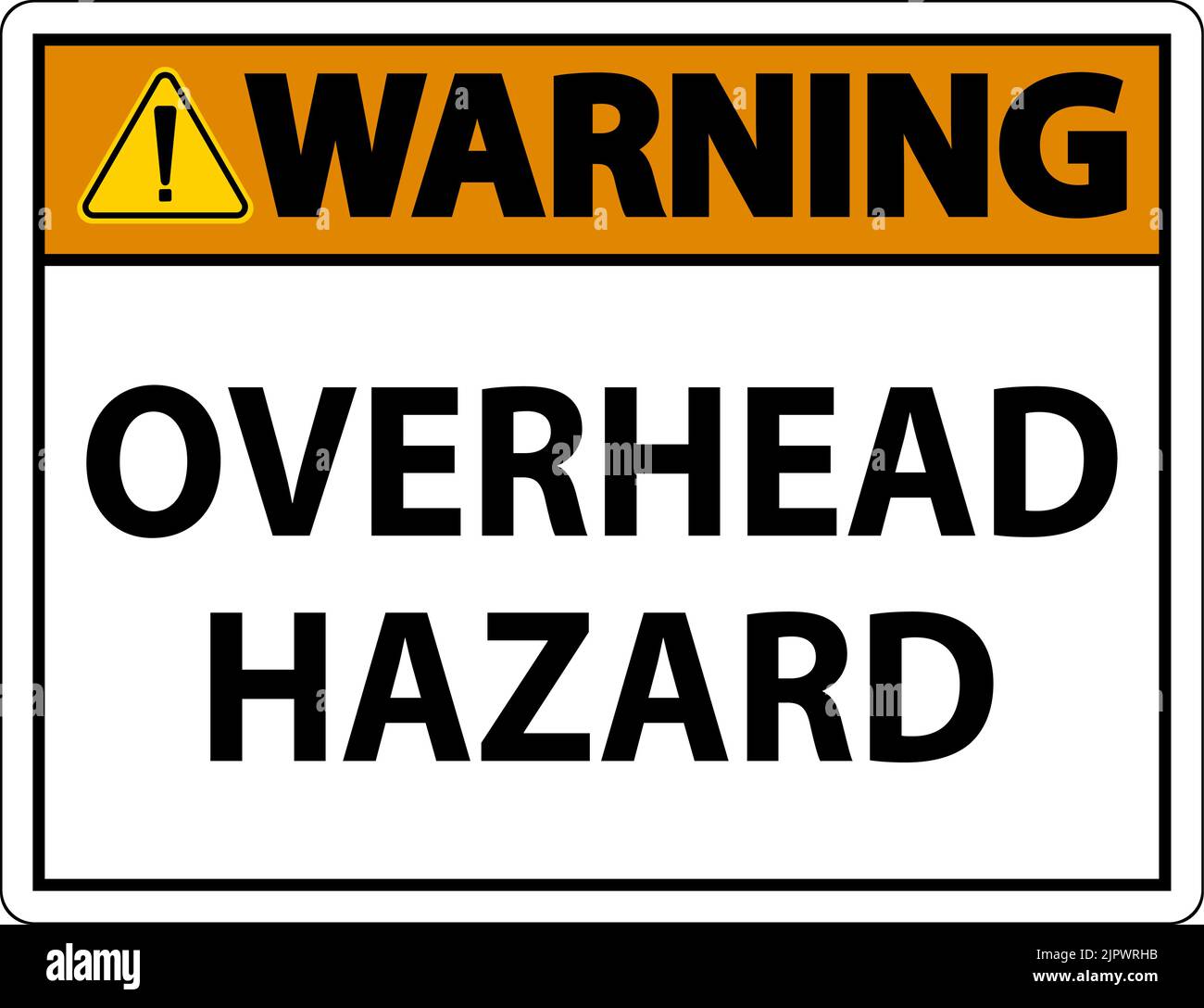 Warning Overhead Hazard Sign On White Background Stock Vector Image ...