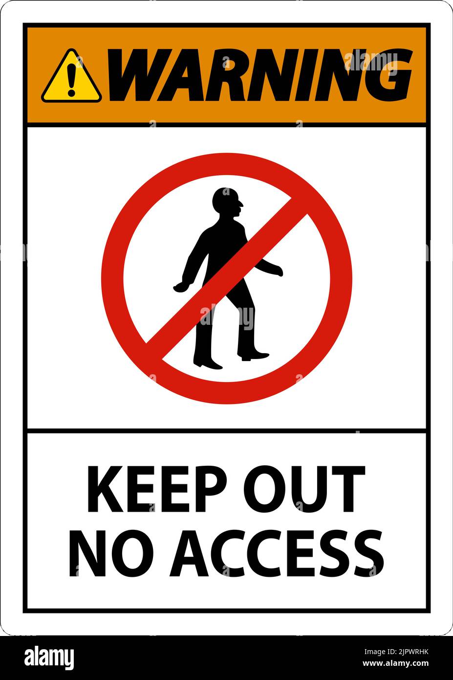 Warning Keep Out No Access Sign On White Background Stock Vector Image ...