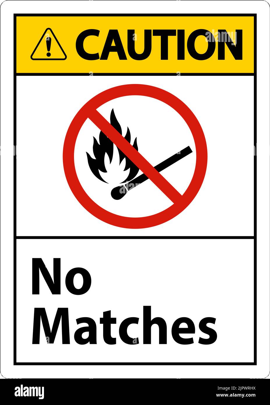 Caution No Fire, No Matches or Open Flame Sign Stock Vector Image & Art ...
