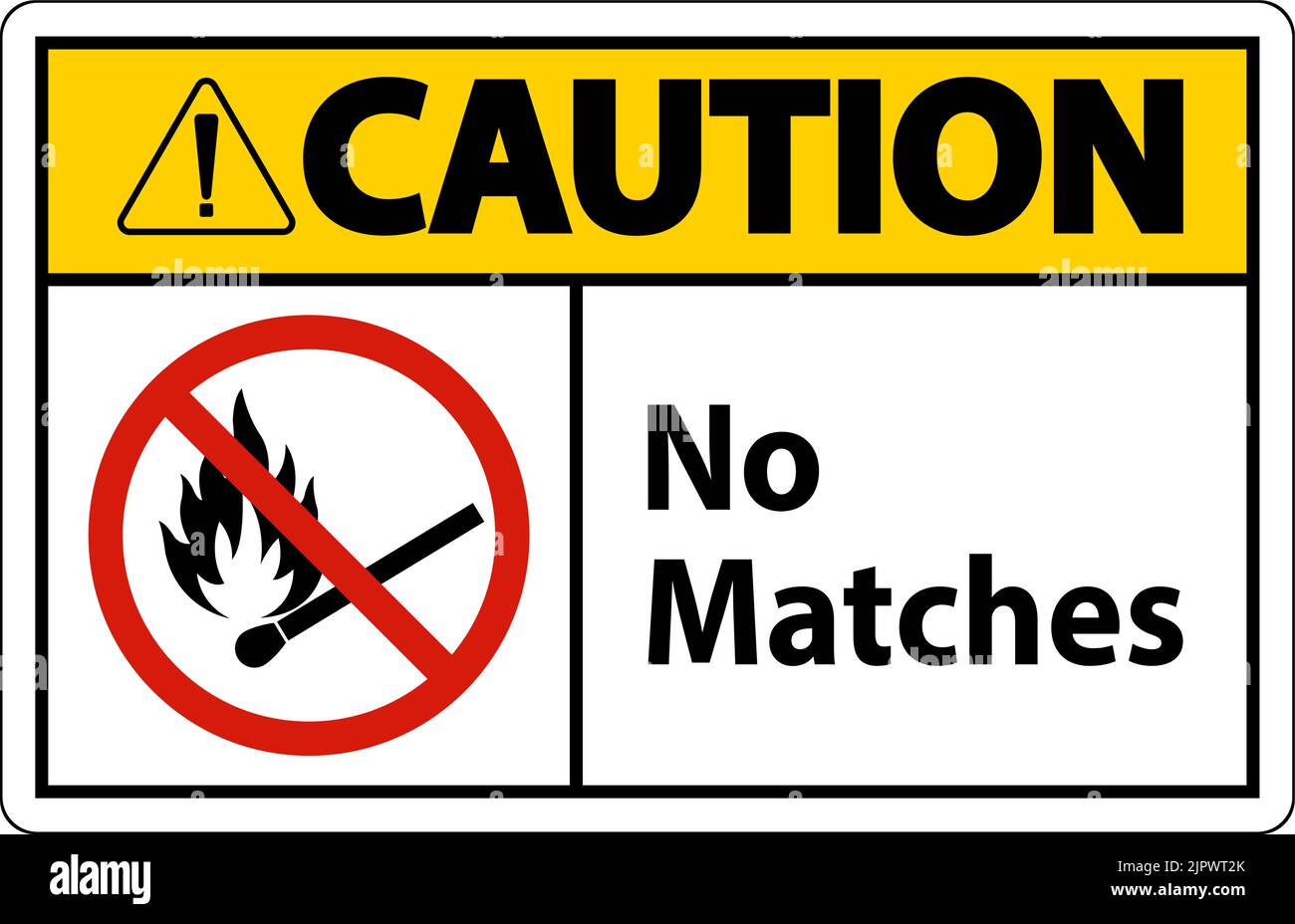 Caution No Fire, No Matches or Open Flame Sign Stock Vector Image & Art ...